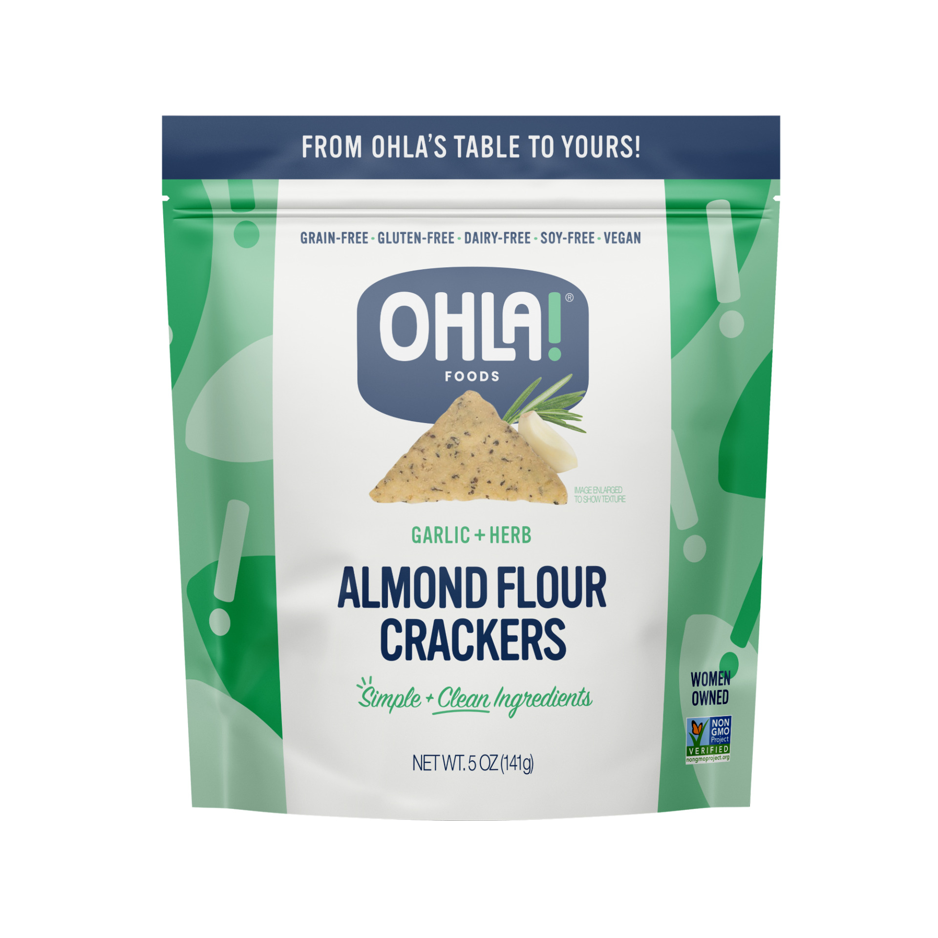 Garlic & Herb Almond Flour Cracker | Ohla! Foods